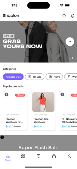Flutter E-Commerce App Template