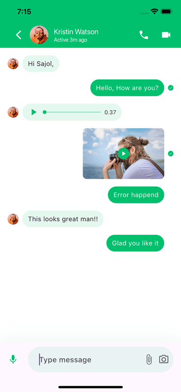 Flutter Chat/Message App Screens