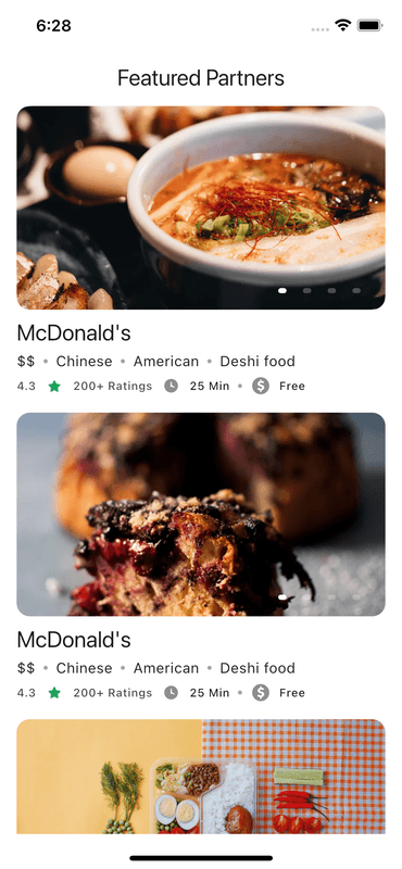 Flutter Food App Pages