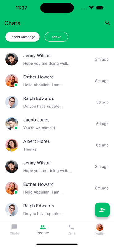 Flutter Chat/Message App Template